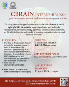 CBRAIN Internships 2024 with 20,000 stipend - Apply Now - BIOTECH WORLD INDIA