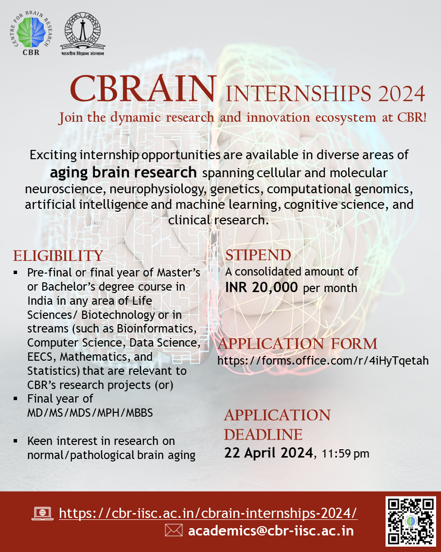 CBRAIN Internships 2024 with 20,000 stipend - Apply Now - BIOTECH WORLD ...